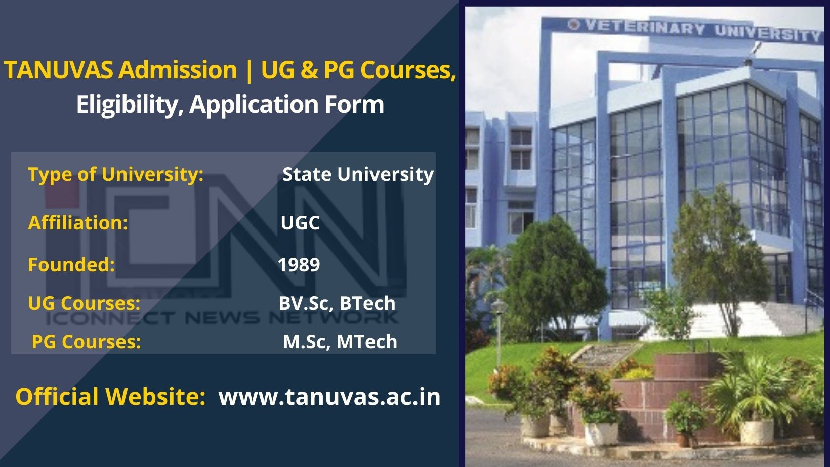 TANUVAS Admission 2025 :UG & PG Courses, Eligibility, Latest Updates