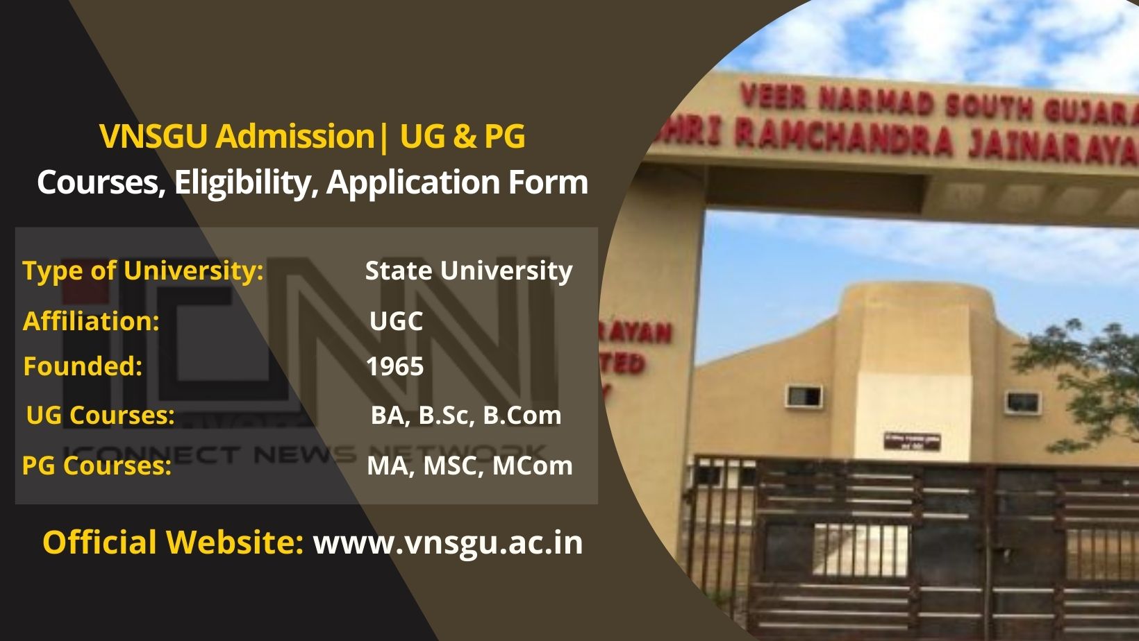VNSGU Admission 2025 | UG & PG Courses, Eligibility, Fee, Last Date